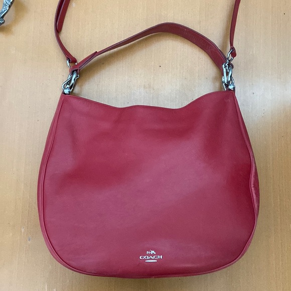 Coach | Bags | Coach Red Leather Shoulder With Two Cross Body And ...